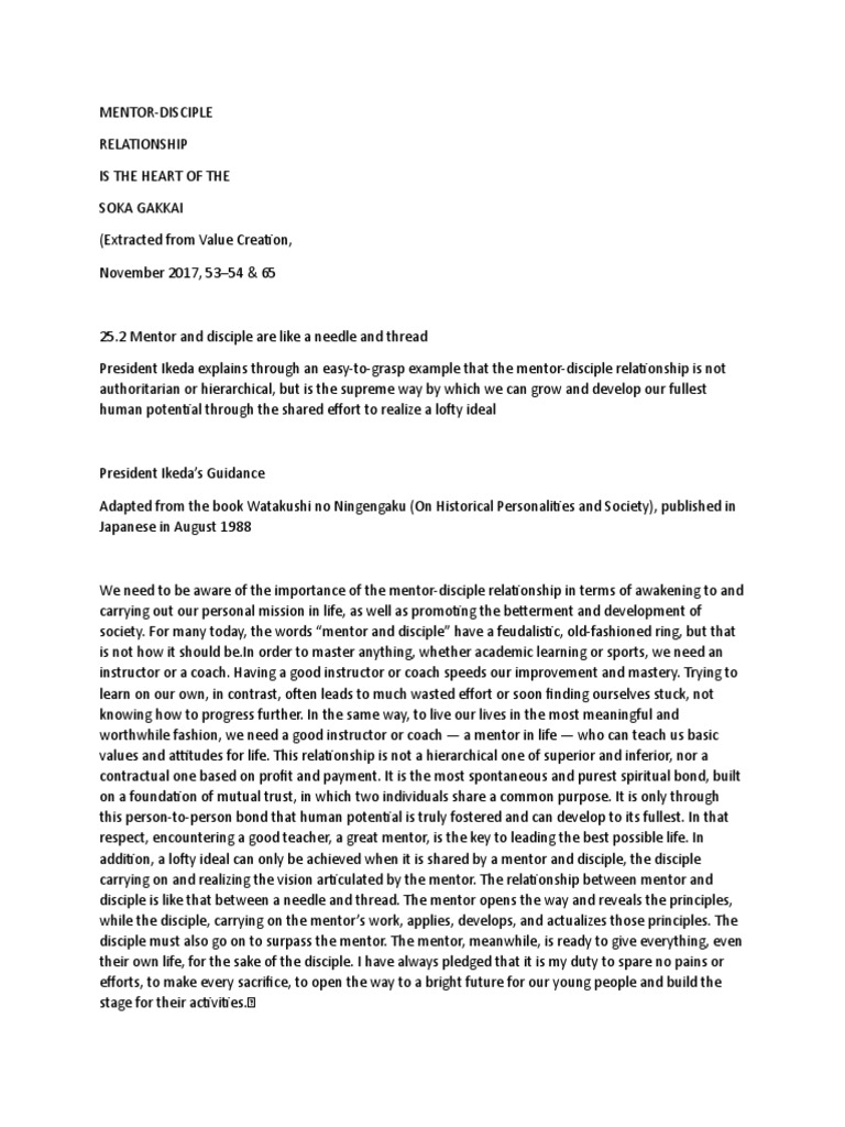 Mentor Disciple. | PDF