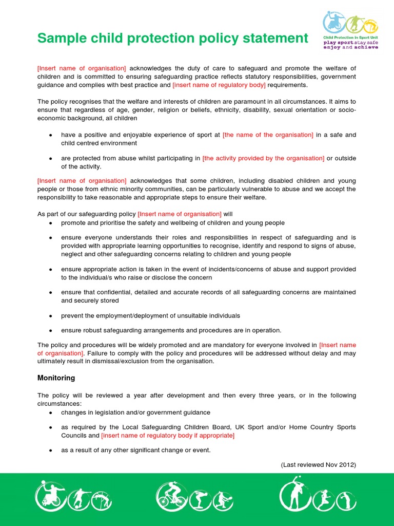 Child Safeguarding Policy Statement | PDF | Human Rights | Justice