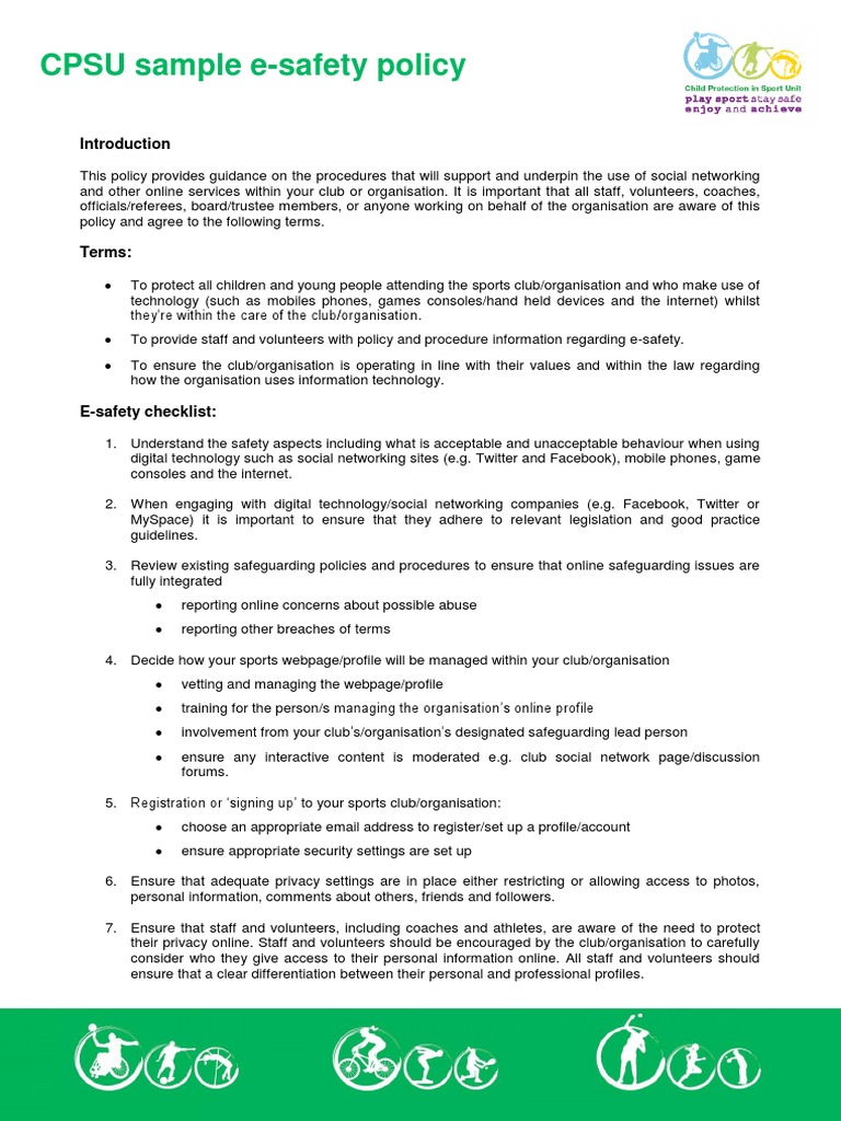 Sample Online e Safety Policy Final | PDF | Internet | Facebook