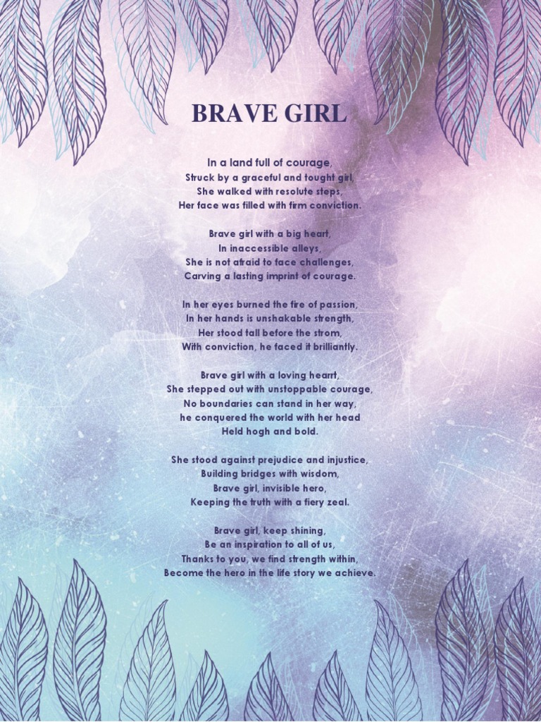 Brave Girl: A Poem of Courage and Inspiration | PDF
