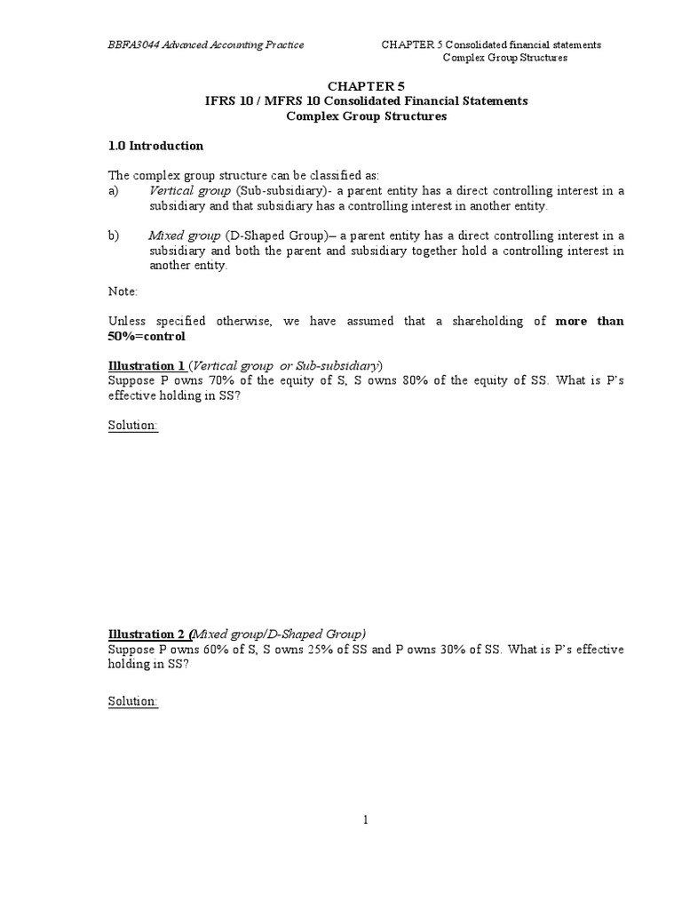 Chapter 5 Complex Group Structures | PDF | Balance Sheet | Fixed Asset