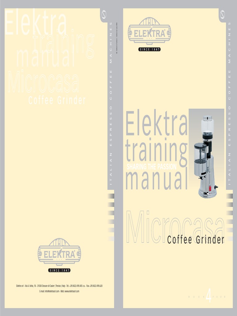 Elektra Coffee Grinder | PDF | Coffee | Grinding (Abrasive Cutting)