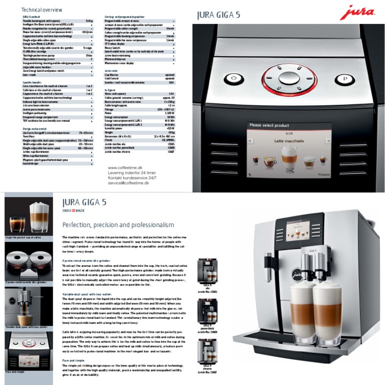 Jura Giga 5 | PDF | Coffee | Grinding (Abrasive Cutting)