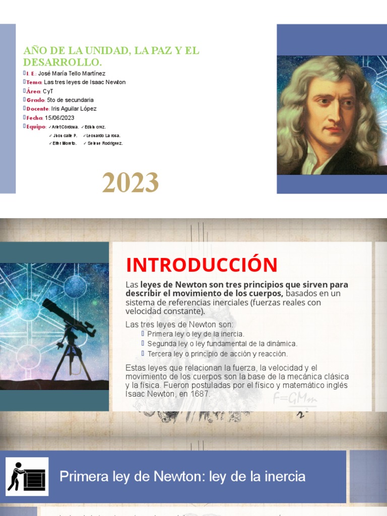 Las Tres Leyes de Isaac Newton | PDF | Fuerza | Las leyes del ...
