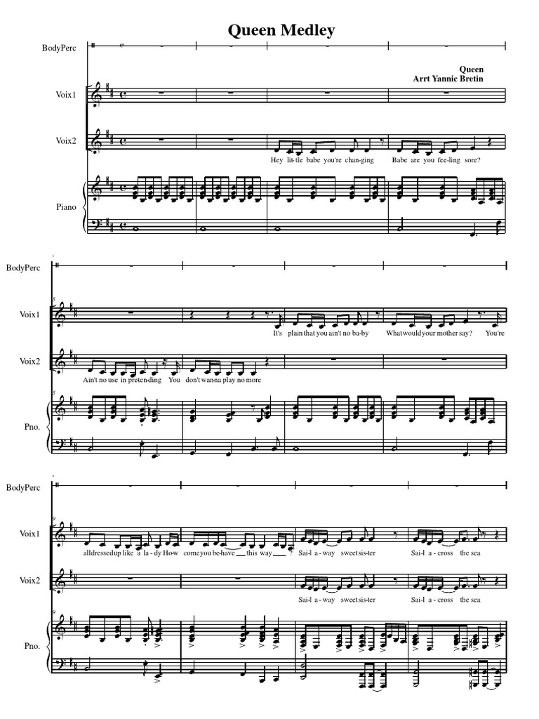 Queen Medley - Voix Et Piano | PDF