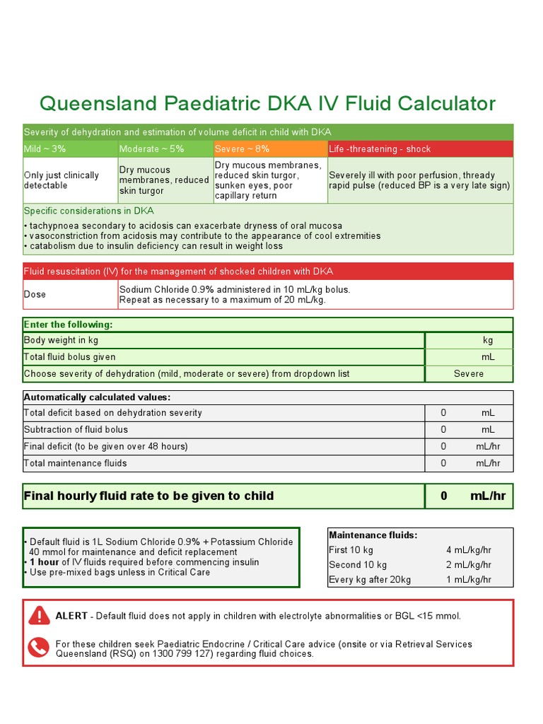 Fluid Calculator DKA | Download Free PDF | Clinical Medicine | Medical ...