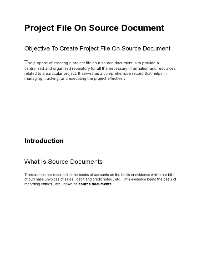 Project File On Source Document | PDF