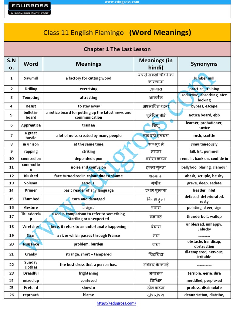 Chapter 1 The Last Lesson. | PDF