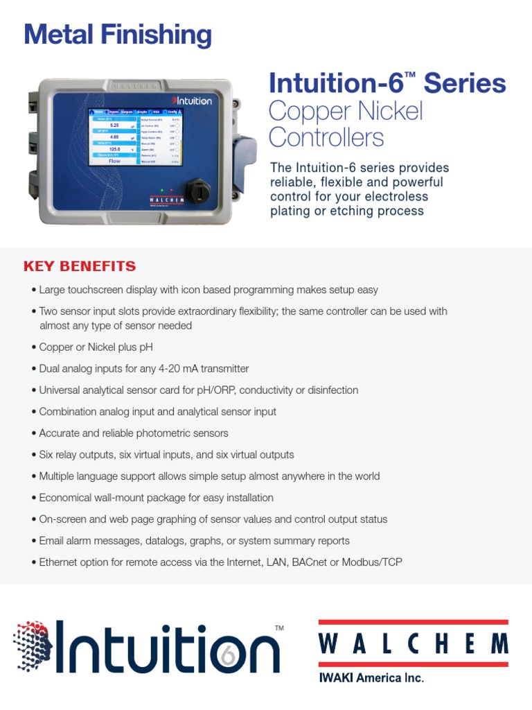 Walchem Intuition-6 Copper Nickel Controller Brochure | PDF | Water | Switch