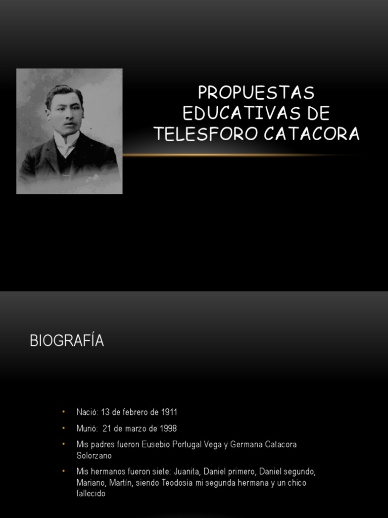 Propuestas Educativas de Telesforo Catacora | PDF