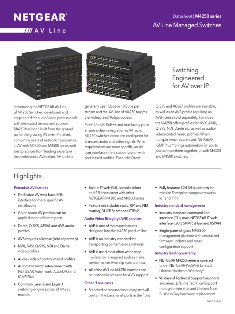 M4250 Datasheet | PDF | I Pv6 | Network Switch