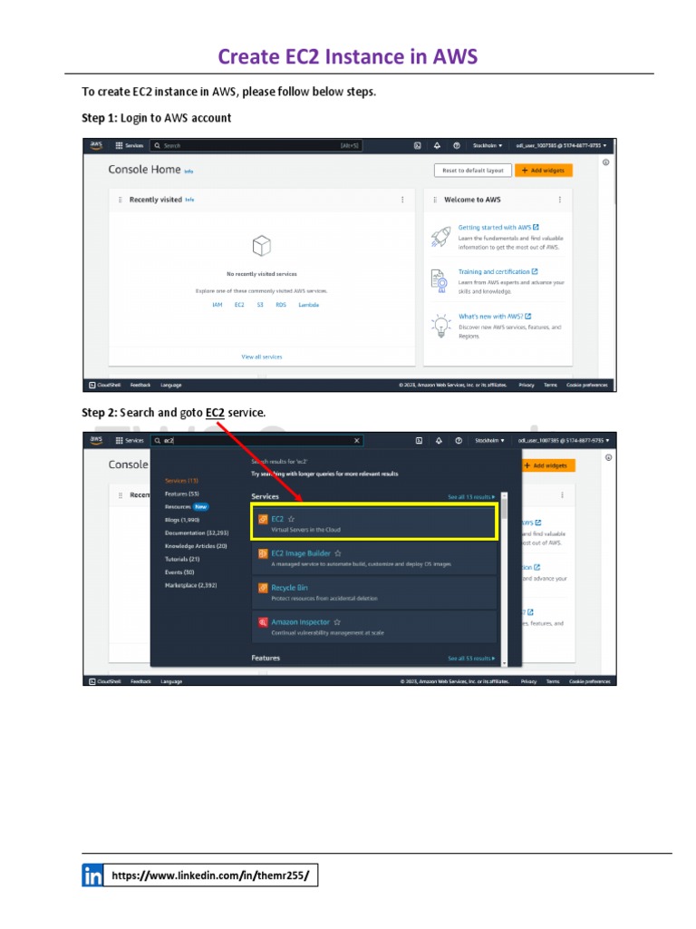 Create EC2 Instance in AWS | PDF | Computer Science | Operating System Families