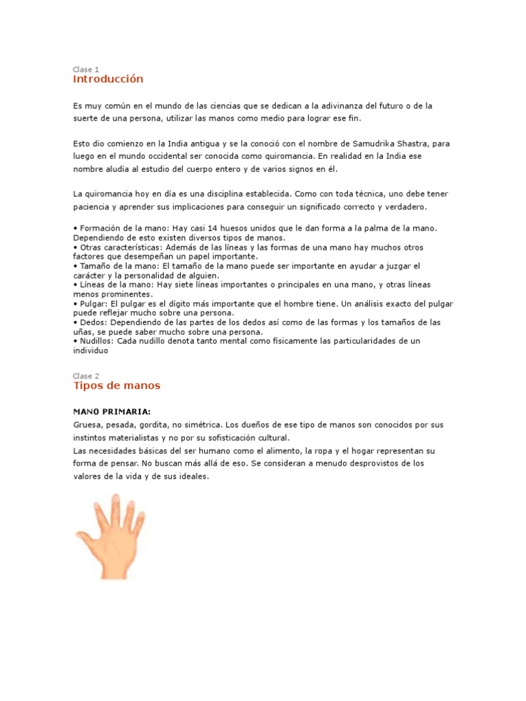 Quiromancia El Arte de Leer Las Manos | Descargar gratis PDF | Clavo ...