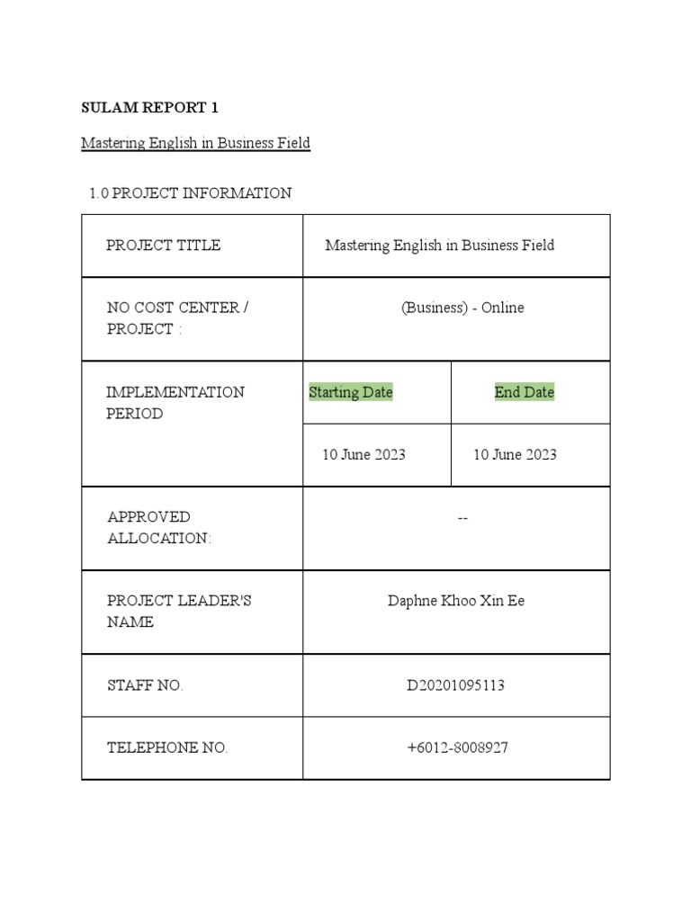 ESP SULAM Reports | PDF | Learning | Communication