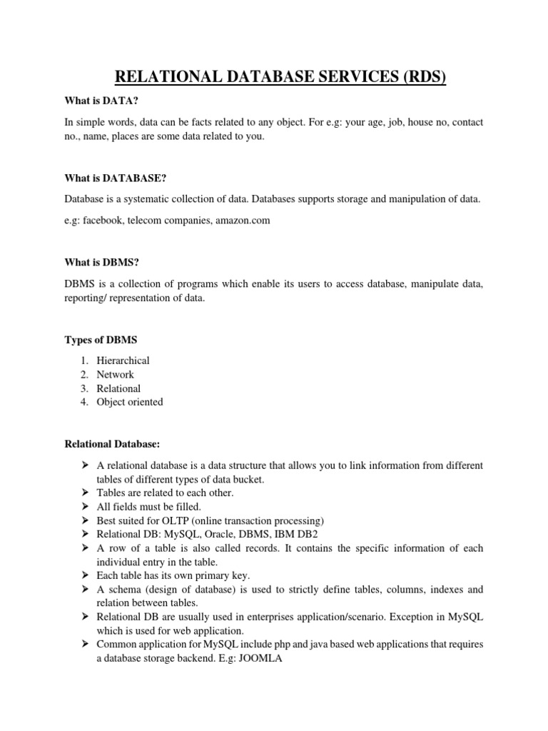 Aws RDS-2 | PDF | Databases | Relational Database