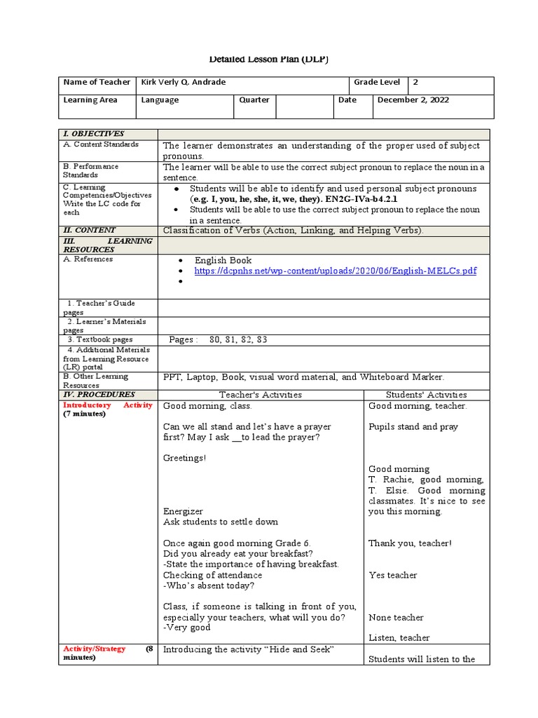 DLP Language and Spelling 6 | PDF | Grammatical Tense | Verb DLP Language and Spelling 6 | PDF | Grammatical Tense | Verb