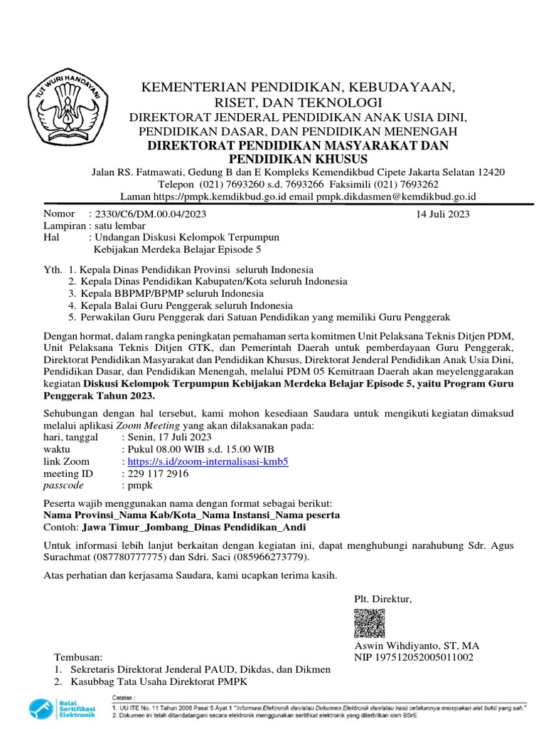 Dokumen 266166 1689317118 Undangan-Diskusi-Kel | PDF