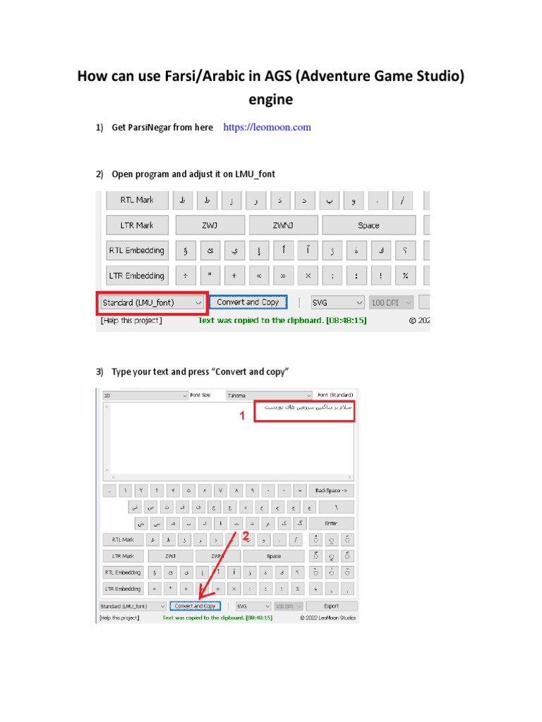 Persian and Arabic Fonts in AGS | PDF