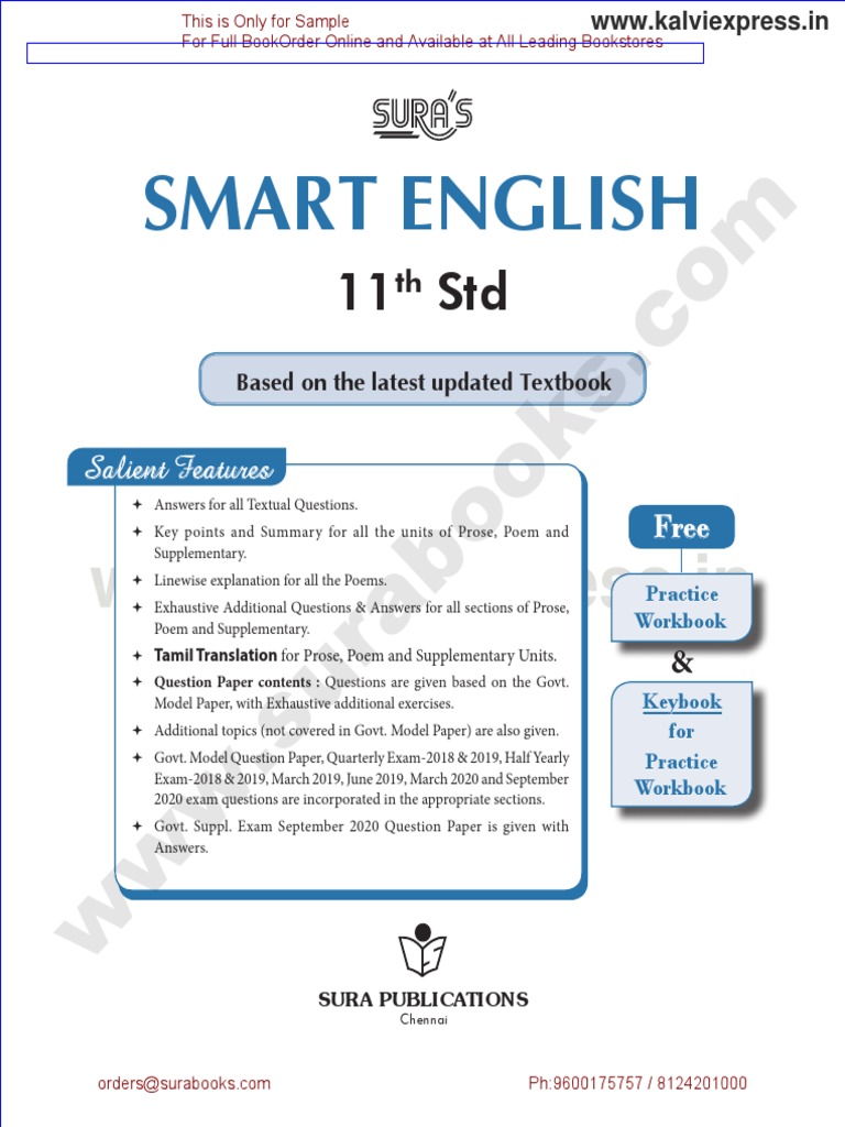 Suras 11std English Sample 2021-22-1 | PDF | Word | Verb