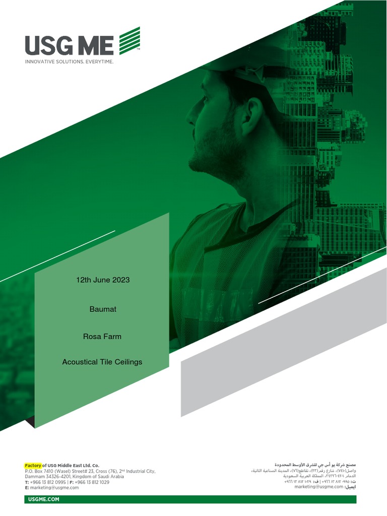 Material Submittal - Acoustical Tile Ceilings - Rosa Farm-Riyadh | PDF ...