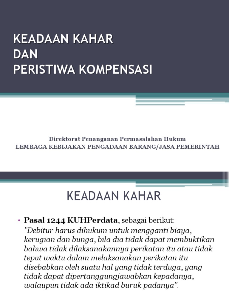 Definisi dan Contoh Keadaan Kahar | PDF | Pengelolaan Keuangan & Uang ...