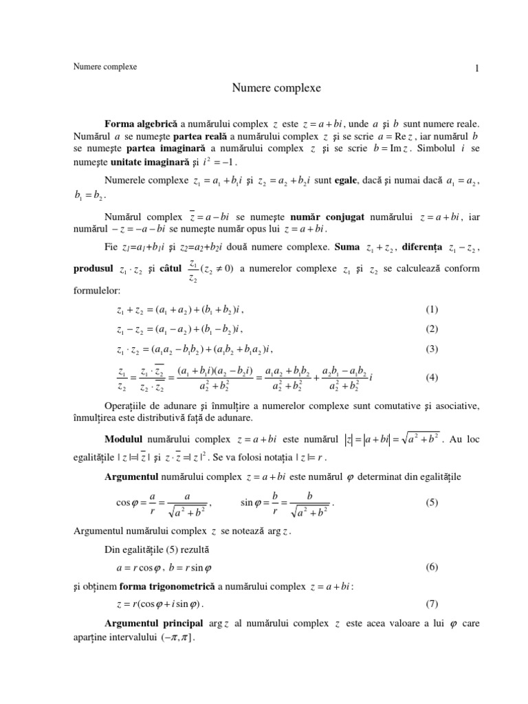 Numere Complexe | PDF