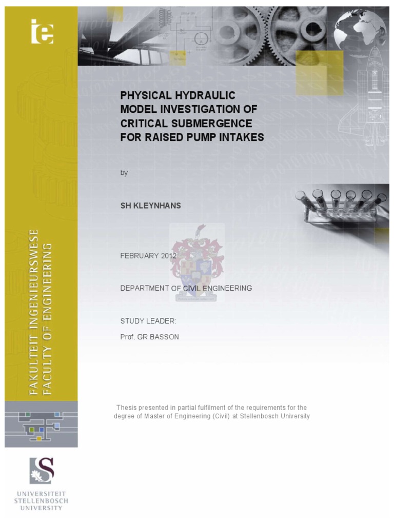 Physical Hydraulic Model Investigation of Critical Submergence For Pump ...