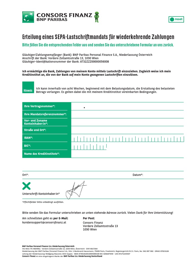 Aenderung SEPA-Lastschriftmandat 2 | PDF