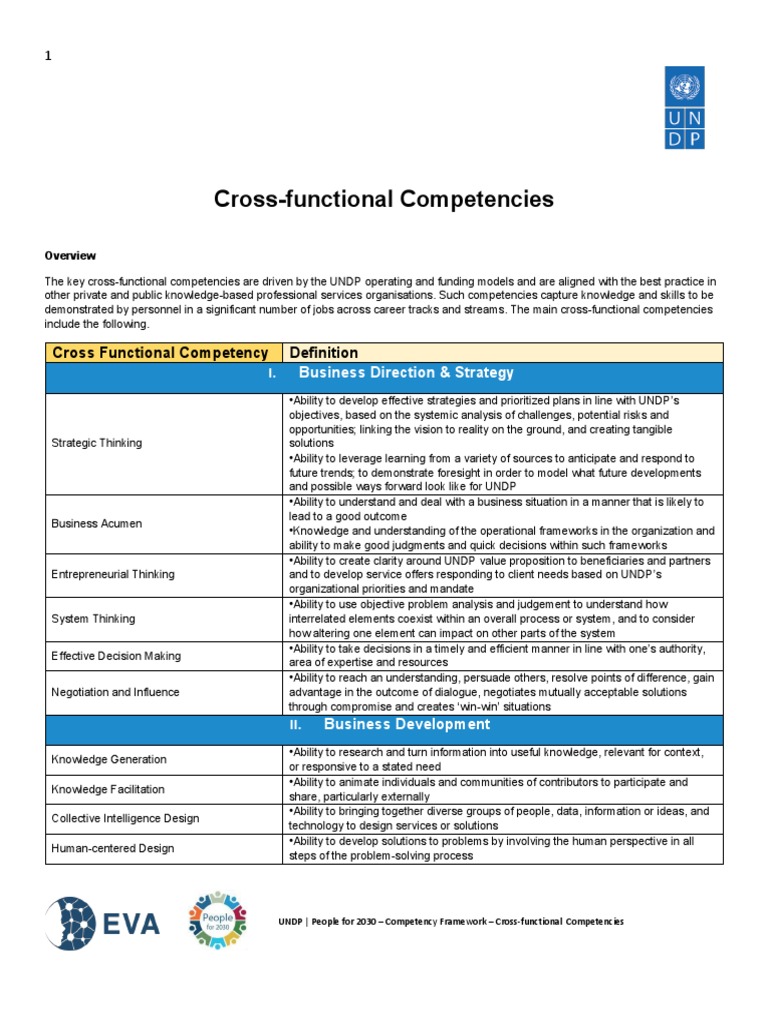 UNDP Cross-Functional Competencies Guide | PDF | Communication | United ...