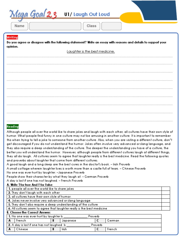 Unit 1-Q | PDF | Laughter | Jokes