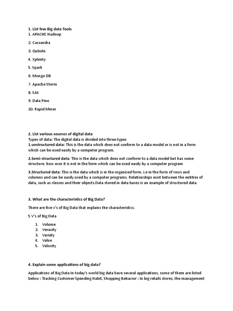 Imp Answers | PDF | Apache Hadoop | Big Data Imp Answers | PDF | Apache Hadoop | Big Data