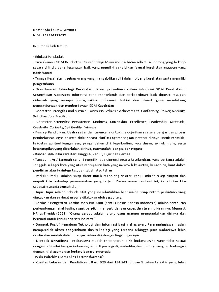 Resume Shella Dewi Arrum | PDF