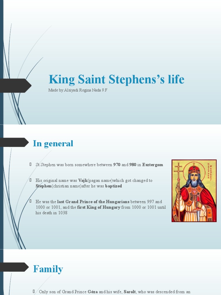 King Saint Stephens's Life | PDF | Middle Ages | Hungary
