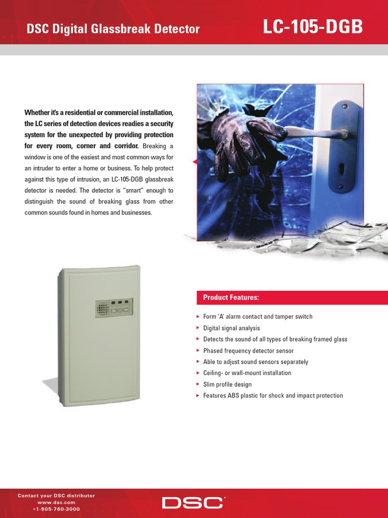 DSC LC-105-DGB Glassbreak Detector | PDF