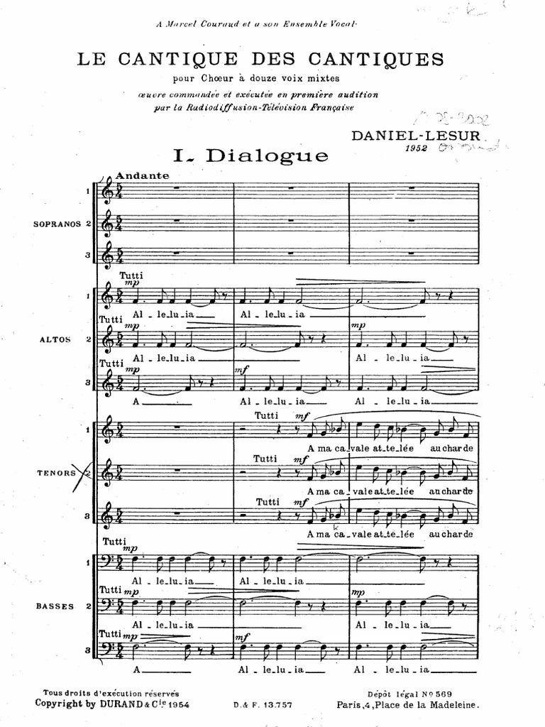 Daniel-Lesur - Énekek Éneke 1-2 | PDF