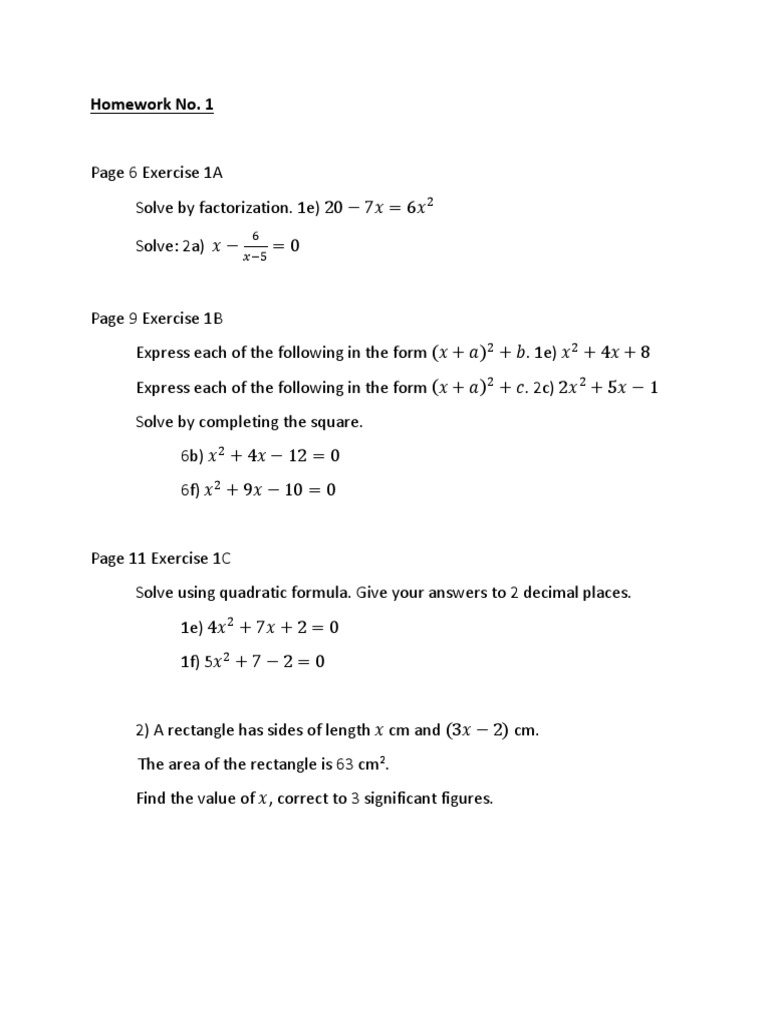 11 Mentari - Homework Quadratic Equations | PDF