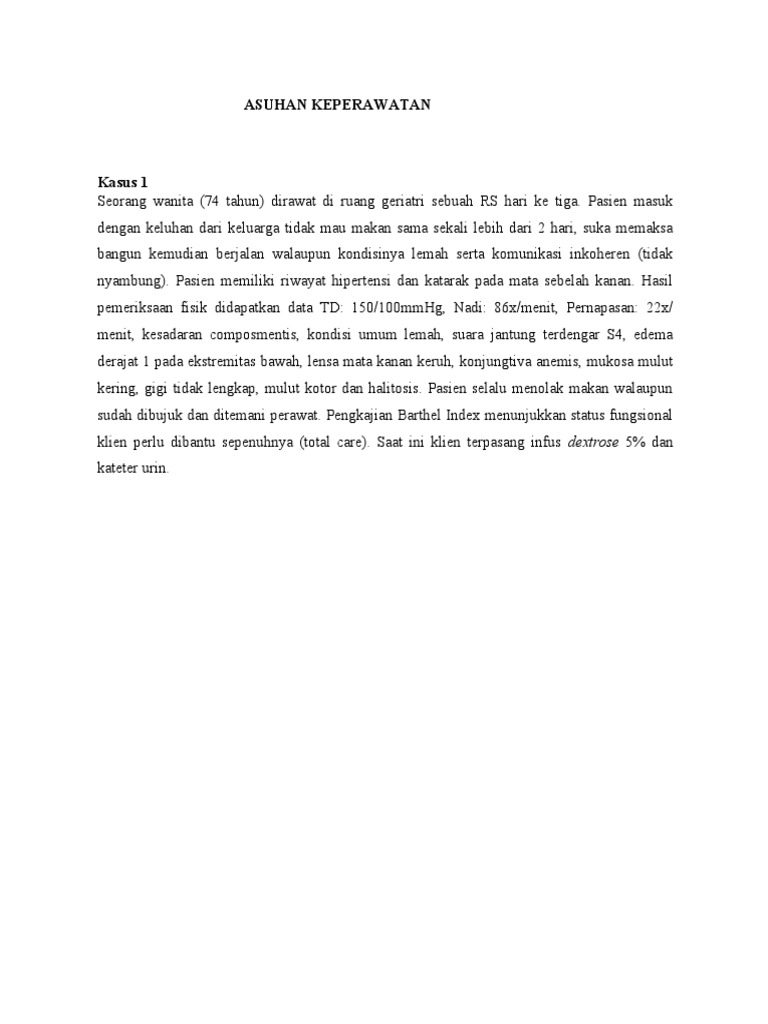 Askep Kasus 1 Gerontik Fix | PDF | Kesehatan Holistik | Sains & Matematika
