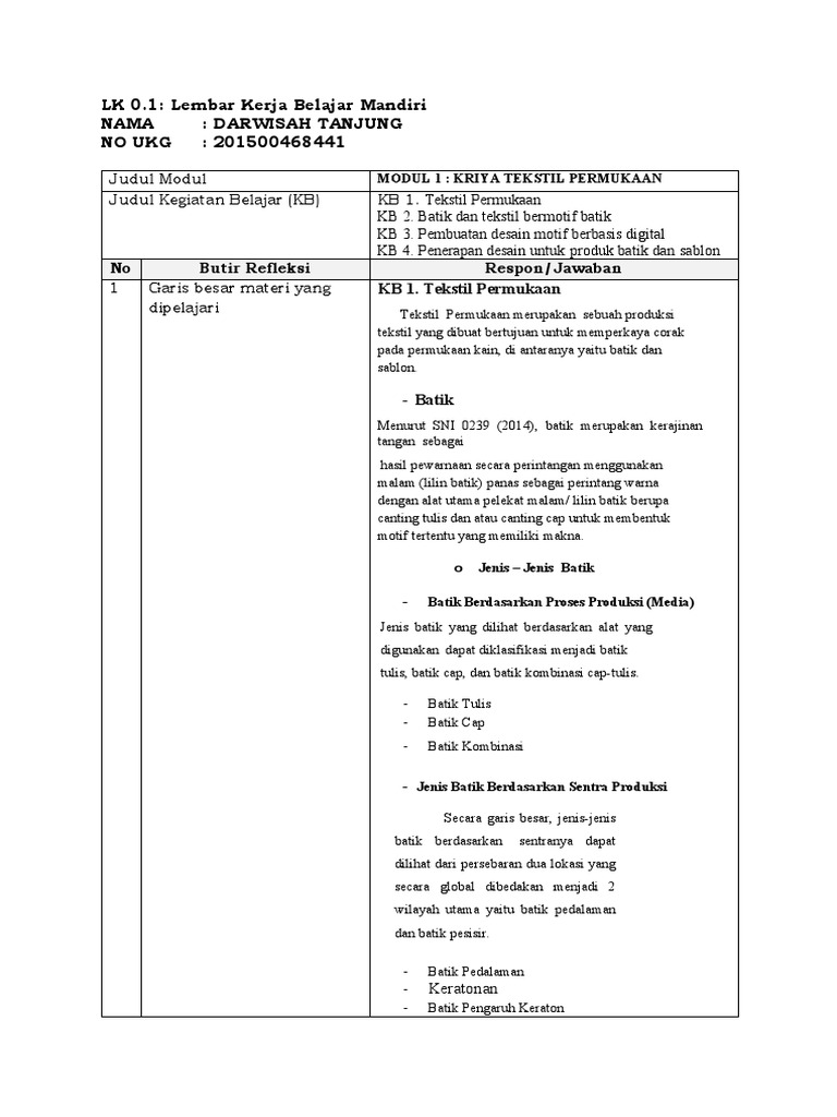 LK Modul 1 Profesional | PDF