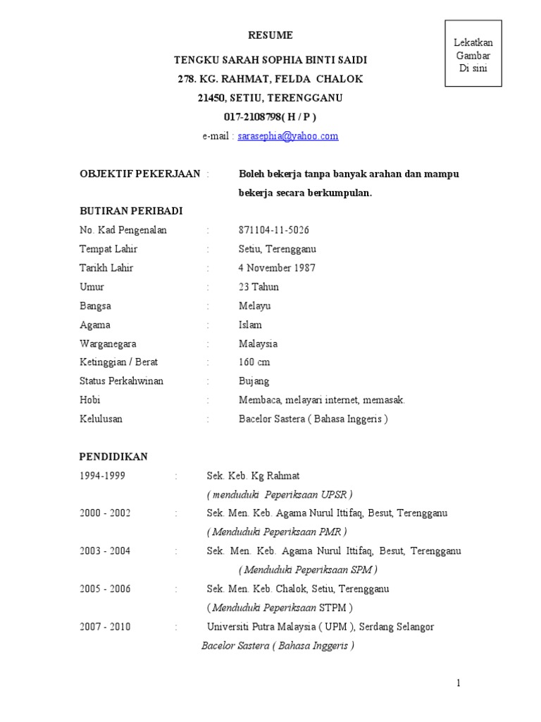 Dokumen - Tips - Contoh Resume Dalam Bahasa Melayu | PDF