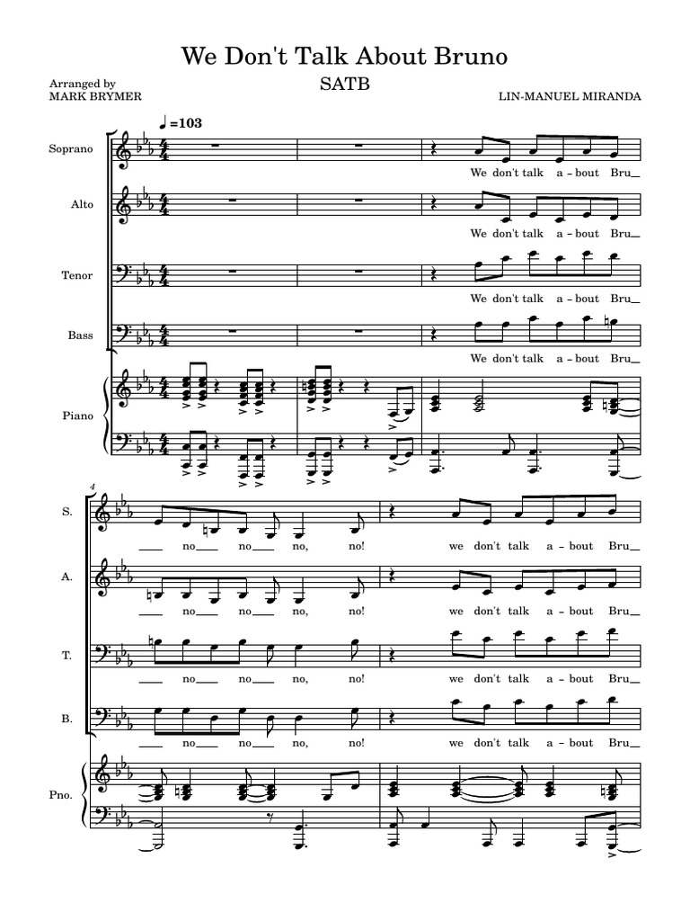 We Dont Talk About Bruno | PDF | Choral Music | Compositions