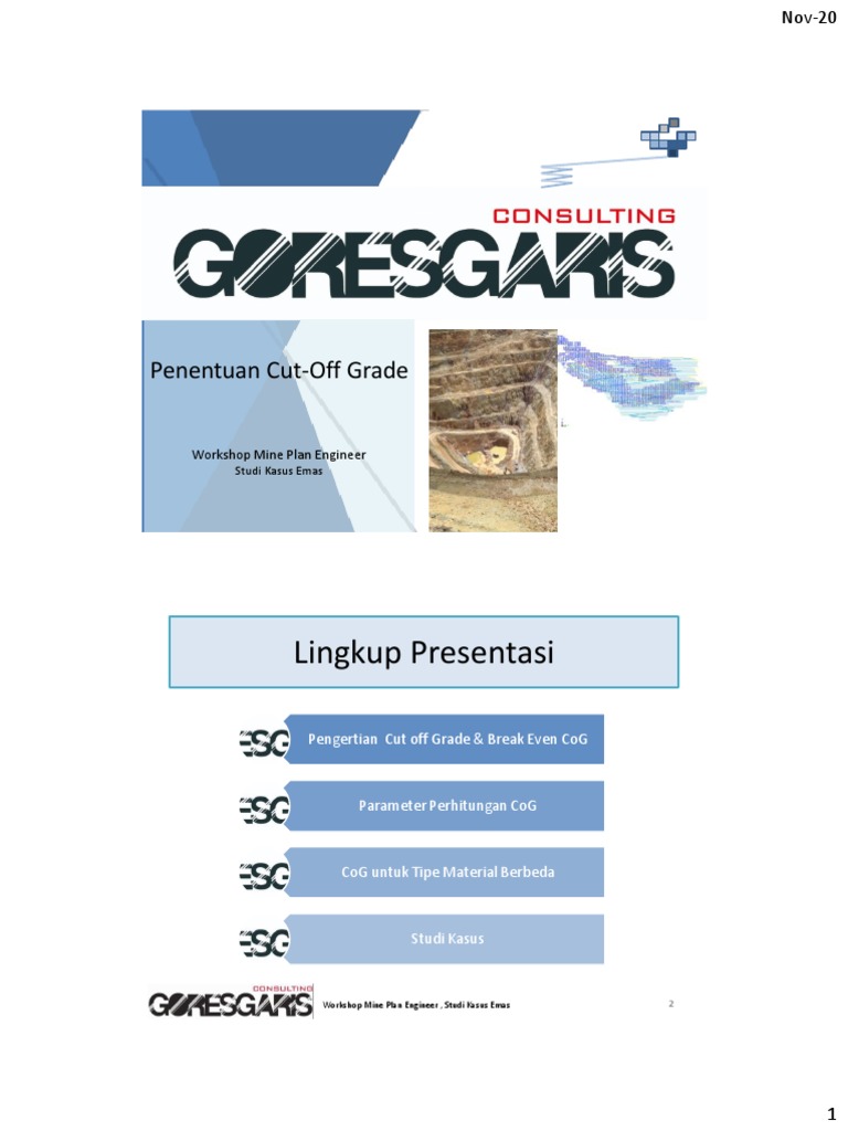Rumus Cut-Off Grade untuk Emas | PDF