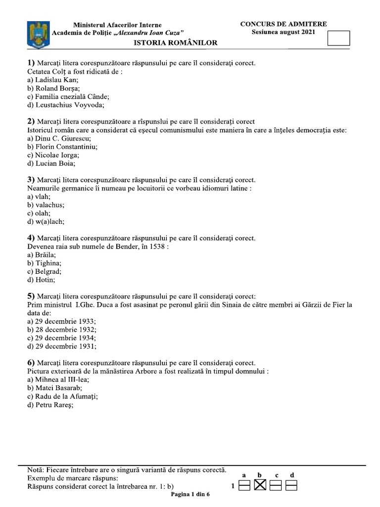 Model de Examen | PDF