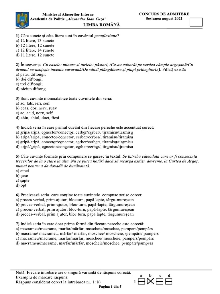 Model de Examen 2 | PDF