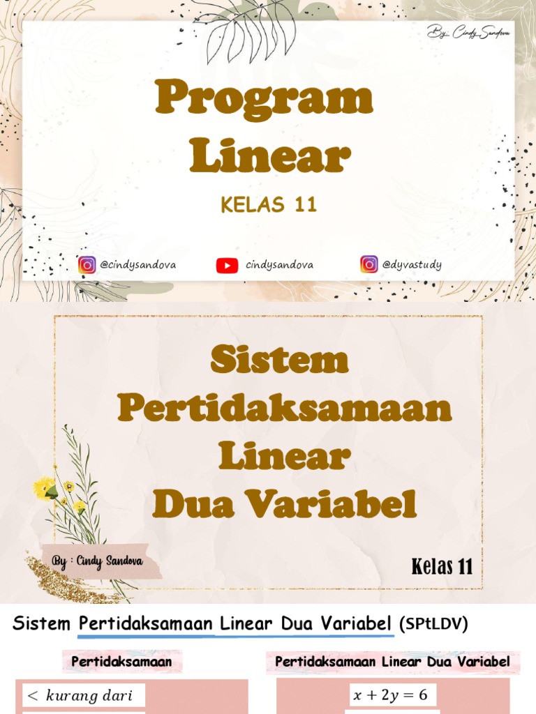 Catatan Program Linear Kelas 11 Pdf Metode Bahan Ajar