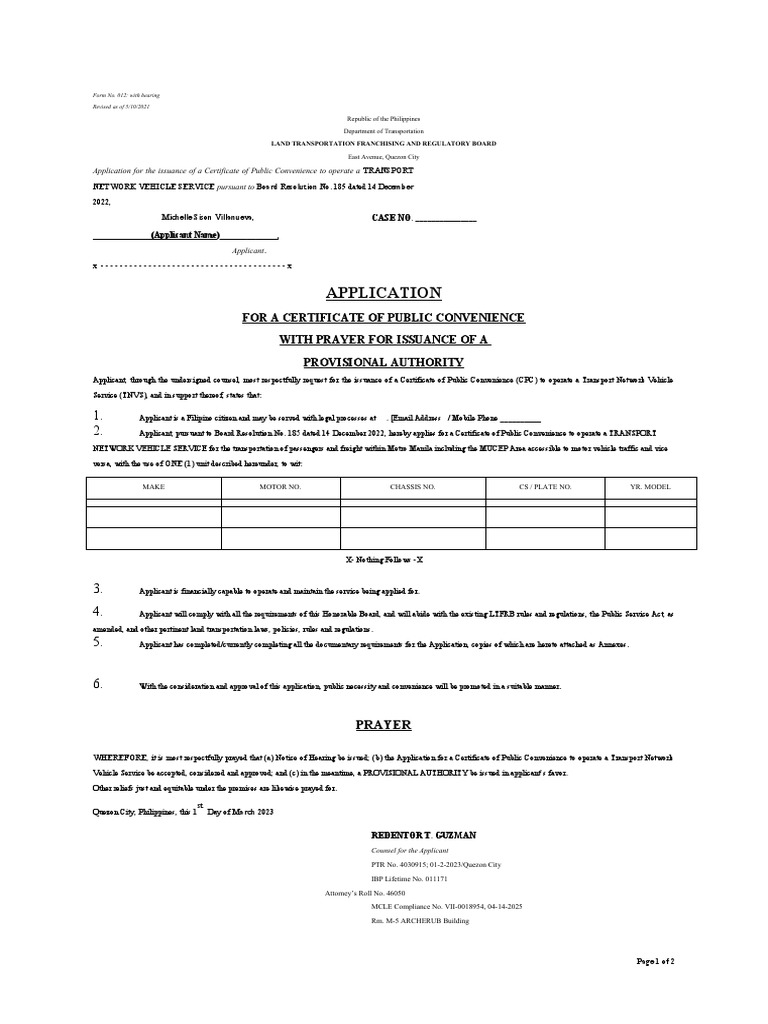 Updated Application - New CPC | PDF | Government