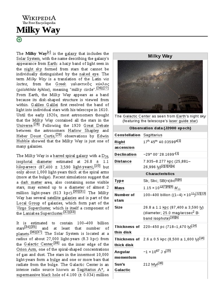 Milky Way | PDF | Milky Way | Stars