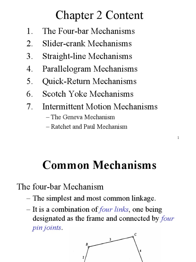 Chapter 2 Common Mechanisms | PDF | Machines | Mechanical Engineering