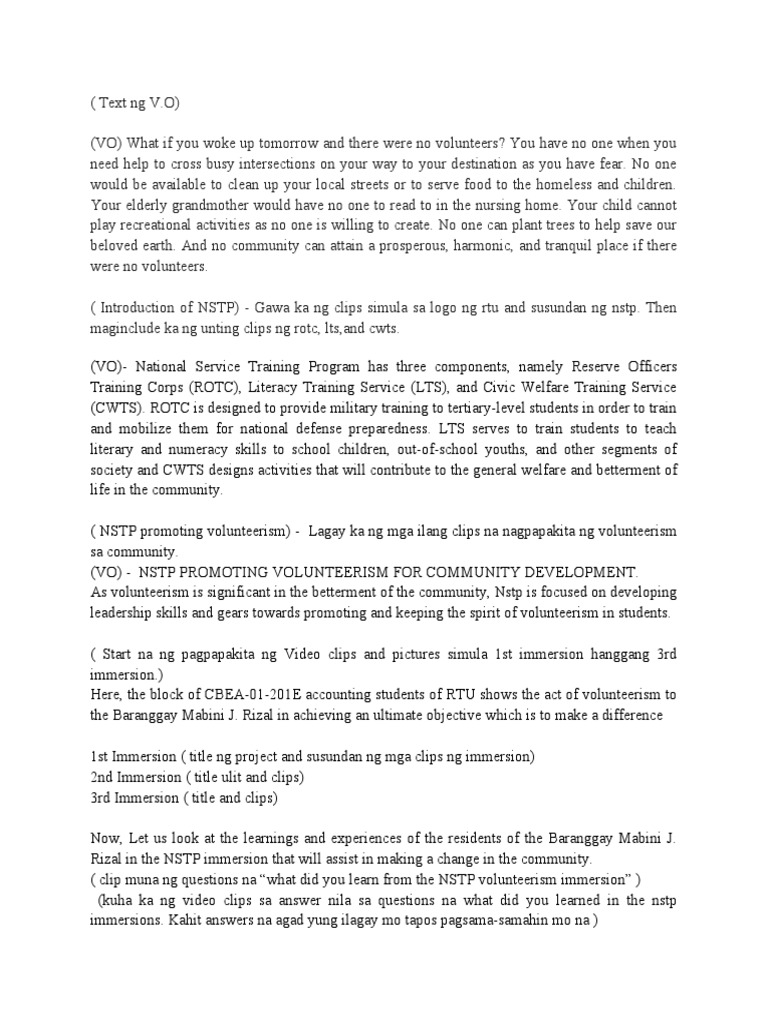 Avp For Baranggay Script | PDF | Philippines