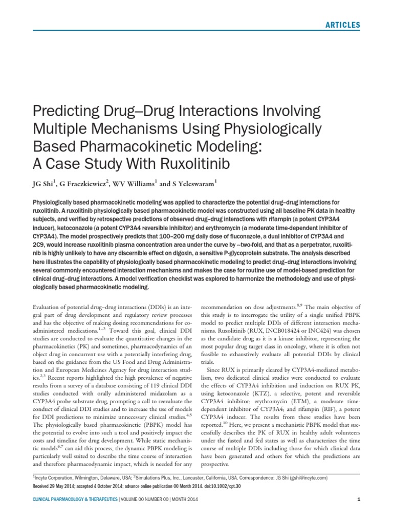 Predicting Drug-Drug Interactions Involving Multiple Mechanisms Using Physiologically Based ...