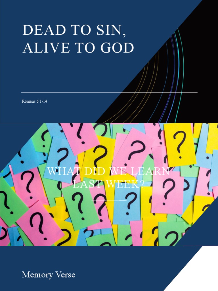 Dead To Sin, Alive To God | PDF